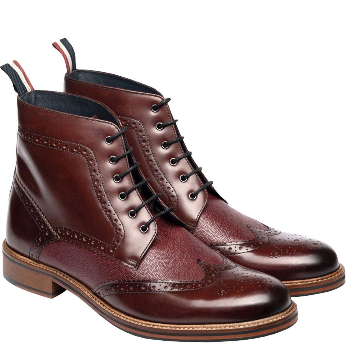 Ben Sherman Alfred Lace Up Brogue Boots - Burnished Leather – 4 ...